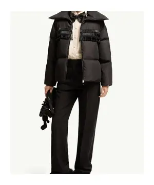 Moncler Manchot Beaded-trim Mid-length Down Jacket