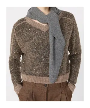 Max Mara Cropped Alpaca-blend Sweater Marron Glace