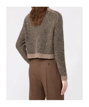 Max Mara Cropped Alpaca-blend Sweater Marron Glace