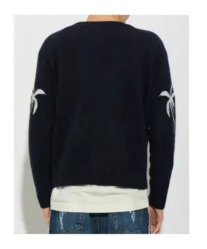 Palm Angels Long-sleeved Knitted Cardigan