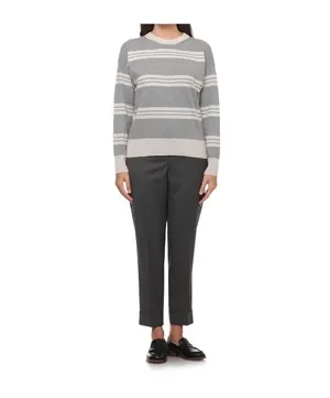 Peserico Striped Crew-neck Knitted Sweater