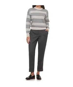 Peserico Striped Crew-neck Knitted Sweater