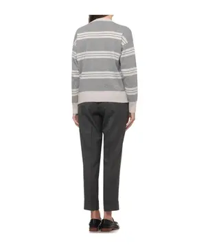 Peserico Striped Crew-neck Knitted Sweater