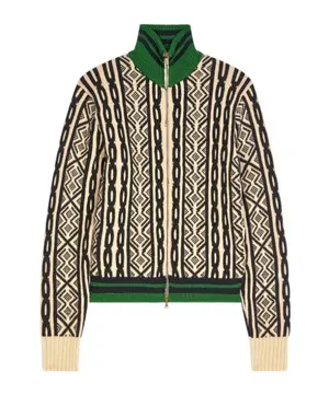 Dries Van Noten Geometric-pattern Zip-up Cardigan