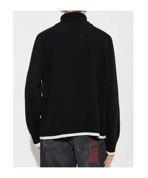Palm Angels Long-sleeved Turtleneck Knit Top