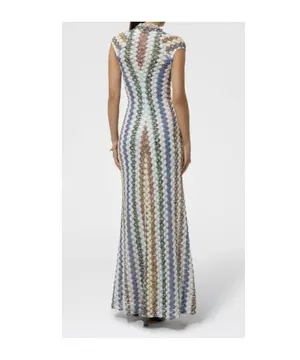 Missoni Long Lace Dress With Knot Detail - Gray