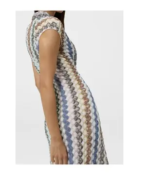 Missoni Long Lace Dress With Knot Detail - Gray