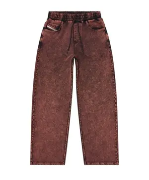 DIESEL® Sweatpants With Denim Effect - Brown