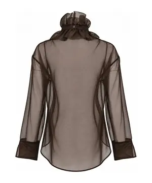D.exterior Sheer Ruffled Tops