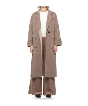 D.exterior Long Single-breasted Coat