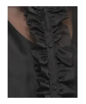 D.exterior Ruffled Sheer Button-up Top
