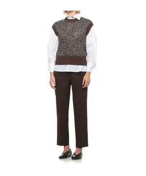 D.exterior Sequined Sleeveless Knitted Top