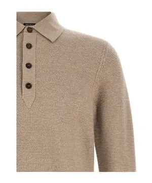 Zegna Long-sleeved Knit Polo Shirt