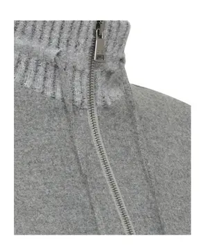 D.exterior Ribbed-collar Bomber Jacket