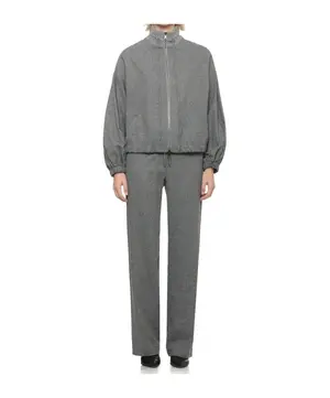 D.exterior Ribbed-collar Bomber Jacket