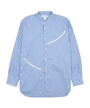 Comme Des Garçons Long-sleeved Striped Shirt - Blue