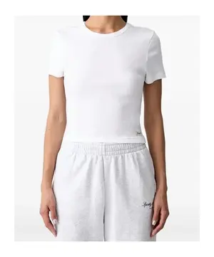 SPORTY  RICH Ribbed-knit T-shirt