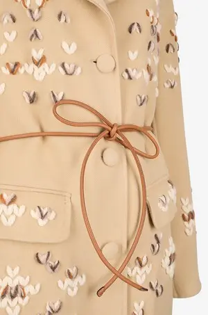 Ermanno Scervino Embroidered Belted Coat
