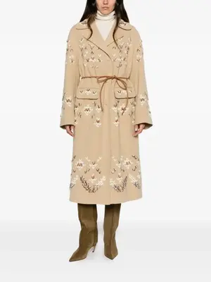 Ermanno Scervino Embroidered Belted Coat