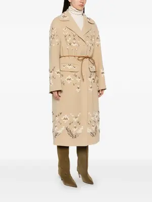 Ermanno Scervino Embroidered Belted Coat