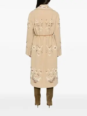 Ermanno Scervino Embroidered Belted Coat