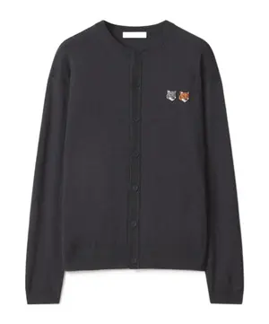 Maison Kitsuné Fox-patch Cardigan - Anthracite