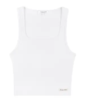 SPORTY  RICH Ribbed Tank Top With Logo