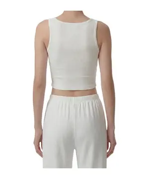 SPORTY  RICH Ribbed Tank Top With Logo