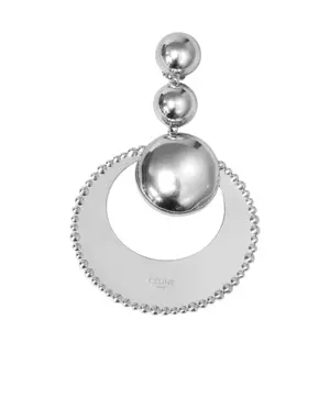 Celine Round Earrings - Silver