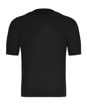 Emporio Armani Ribbed Short Sleeve Sweater