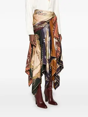 Zimmermann Printed Asymmetric Skirt