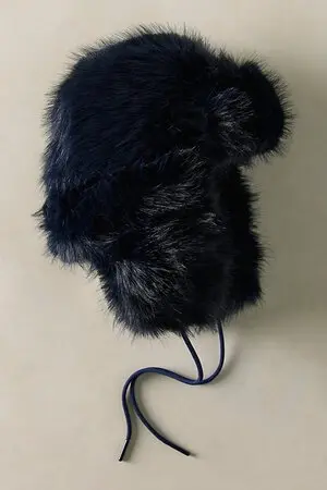 Free People Luxy Lou Fur Trapper Hat - Midnight