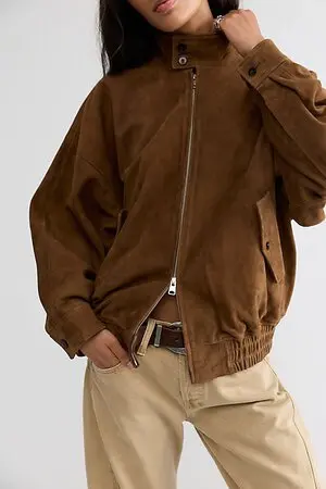 AGOLDE Blair Suede Jacket - Pecan