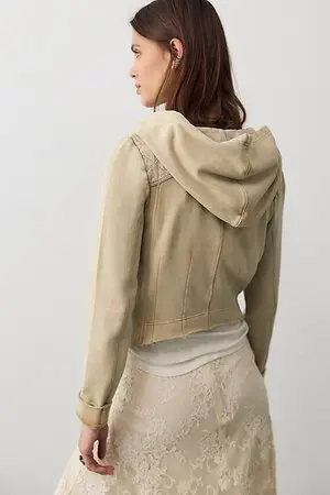 Free People We The Free Throwback Asymmetric Zip-up Hoodie - Travertine