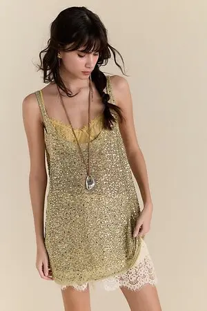 Free People All That Glitters Mini Slip Dress