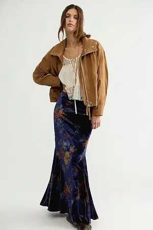 Free People Cosmic Velvet Maxi Skirt