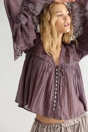 Free People Ava Blouse - Sparrow