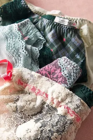 Free People Oh My Darling Cotton Bikini Undies 5-pack - Plum Gingerbread Pack