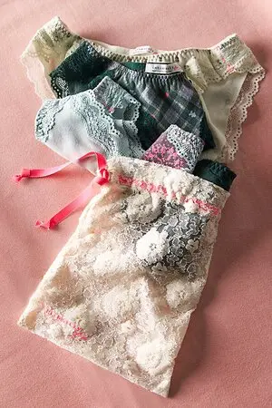 Free People Oh My Darling Cotton Bikini Undies 5-pack - Plum Gingerbread Pack