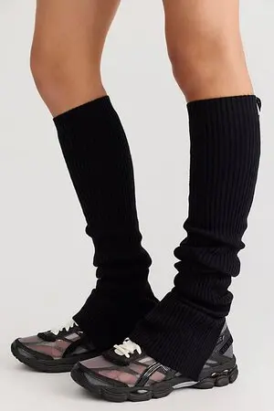 Free People The Splits Chunky Leg Warmers - Black