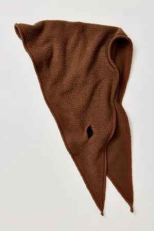 Free People Fleecy Sherpa Triangle Scarf - Cocoa