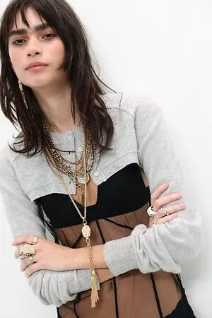Free People Porta Cashmere Shrug - Frost