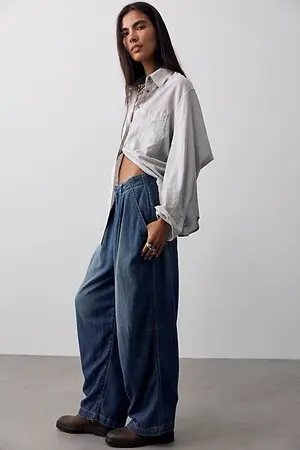 Free People We The Free Vienna Linen Trouser Jeans