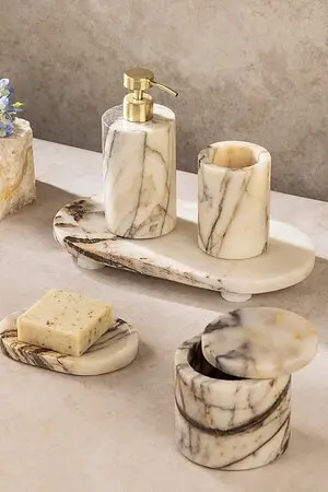 GAURI KOHLI Tangier Marble Bath Set - Ivory