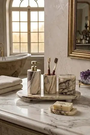 GAURI KOHLI Tangier Marble Bath Set
