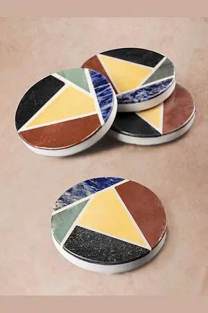 GAURI KOHLI Bennett Marble Coasters - Multicolor