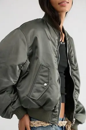 AGOLDE Frankie Reversible Bomber Jacket - Fern