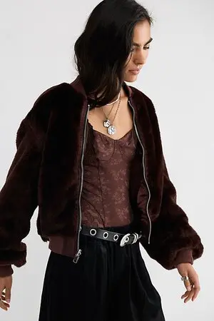 AGOLDE Frankie Reversible Bomber Jacket - Morello