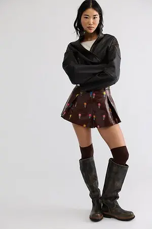 Celiab Luma Vegan Leather Shorts