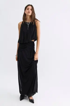 Bec & Bridge Anya Gathered Maxi Dress - Black